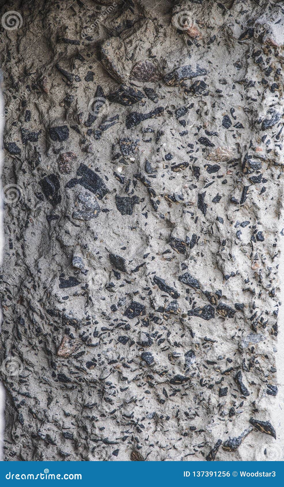 The Texture of the Concrete. Side View. a Split Fragment of the Wall ...