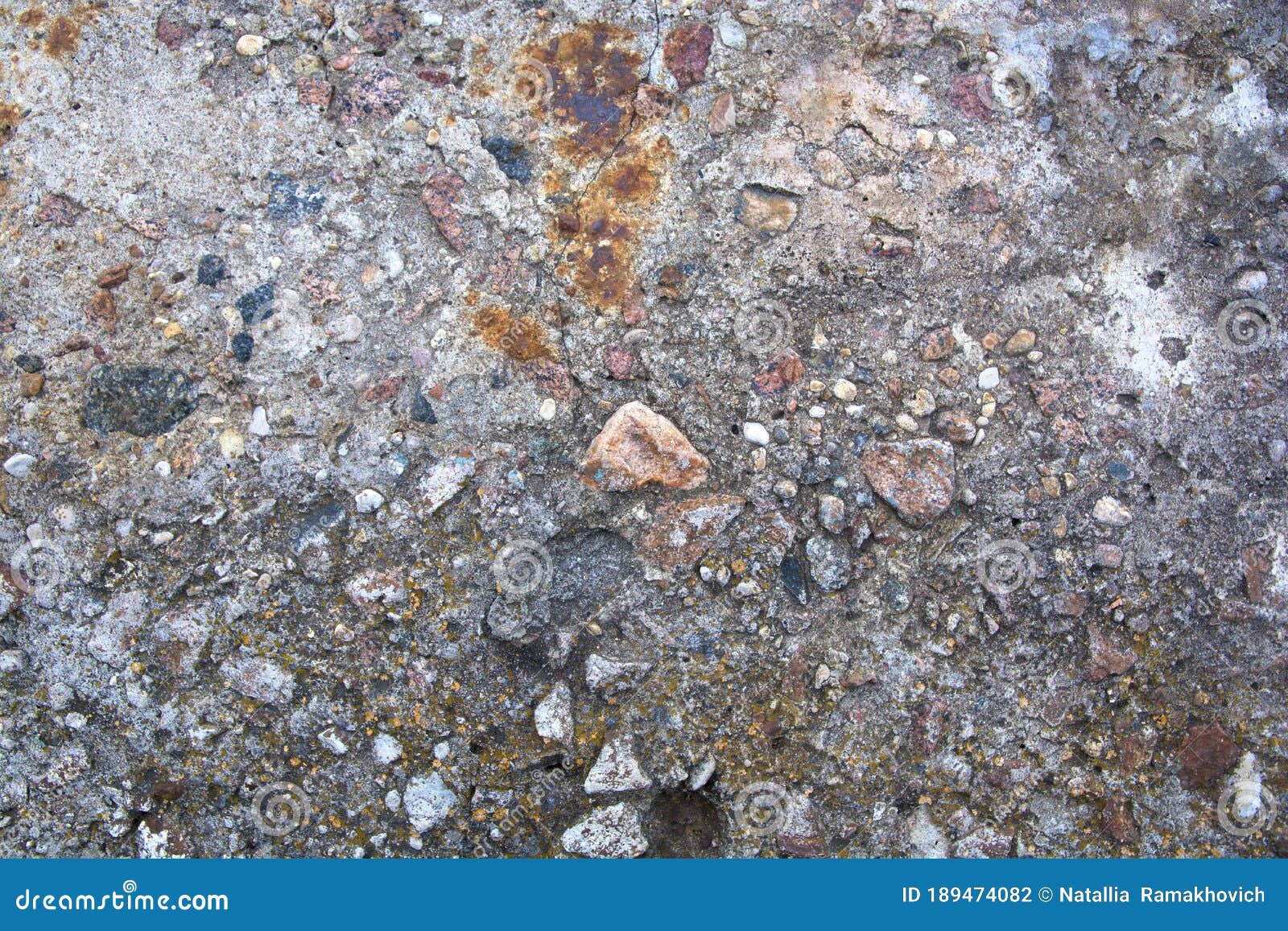Textured Concrete Stone Wall with Rust Stock Photo - Image of cement ...
