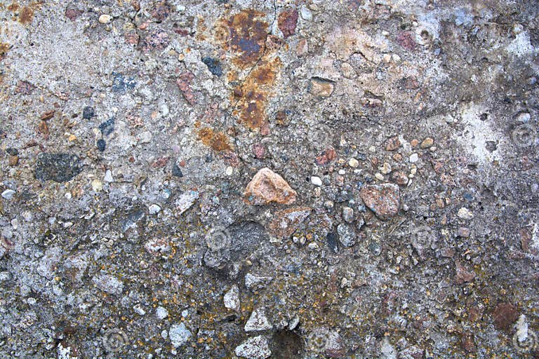 Textured Concrete Stone Wall with Rust Stock Photo - Image of cement ...