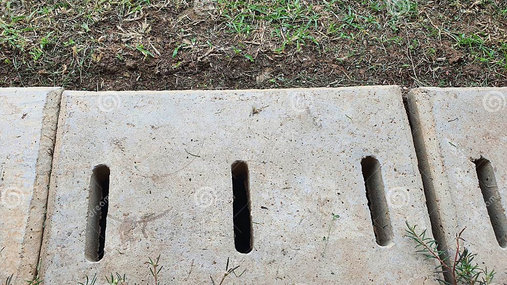 Texture of Concrete U-ditch Cover Stock Image - Image of botany ...