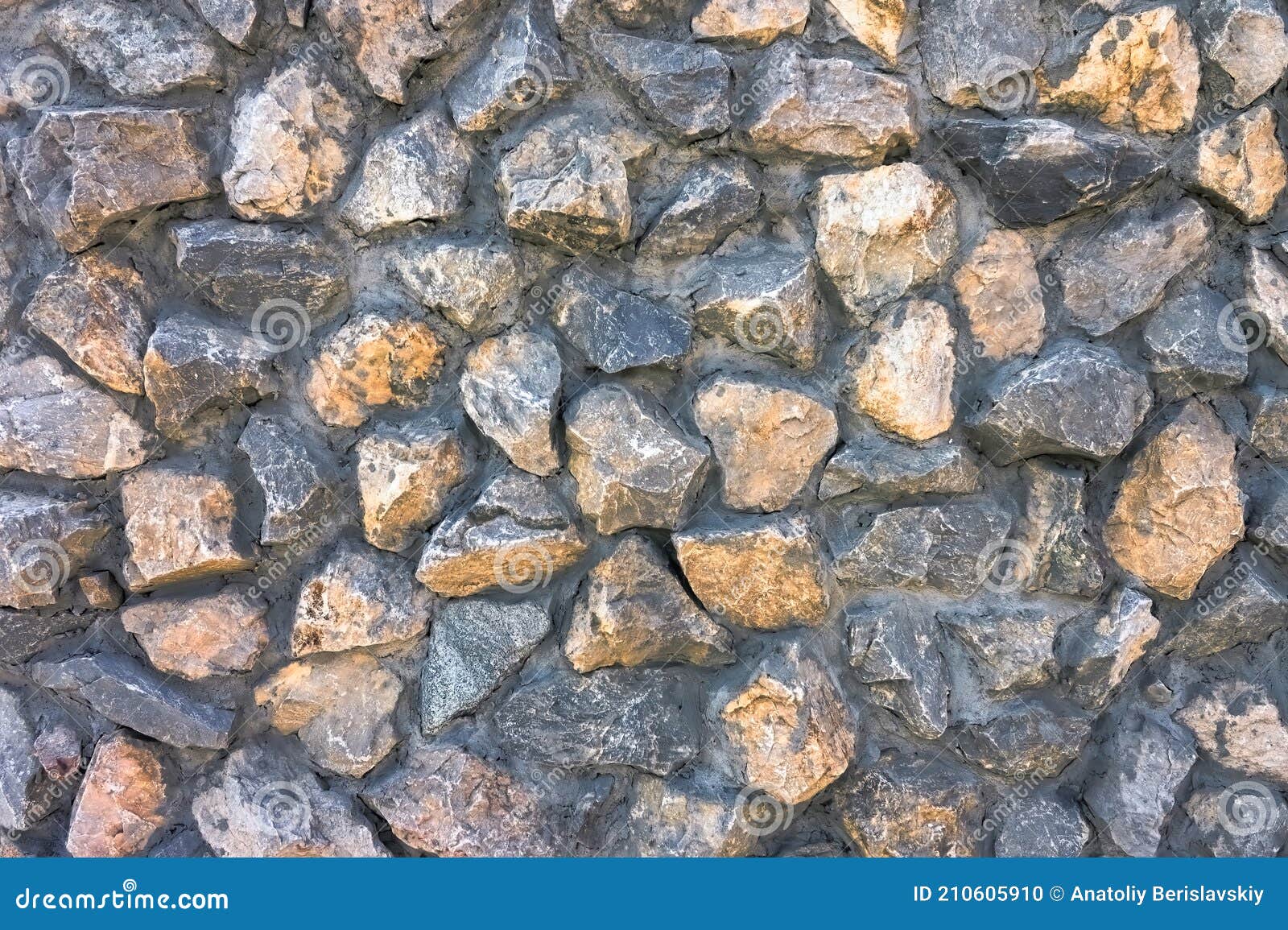 Texture of Concrete Wall with Granite Rubble Close-up Stock Photo ...