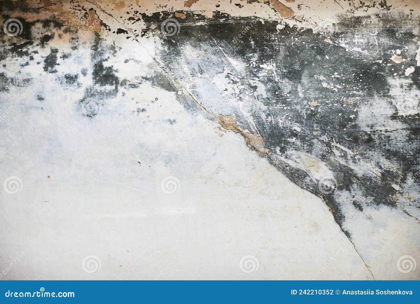 The Texture of the Concrete Wall with Partially Washed Away Plaster ...