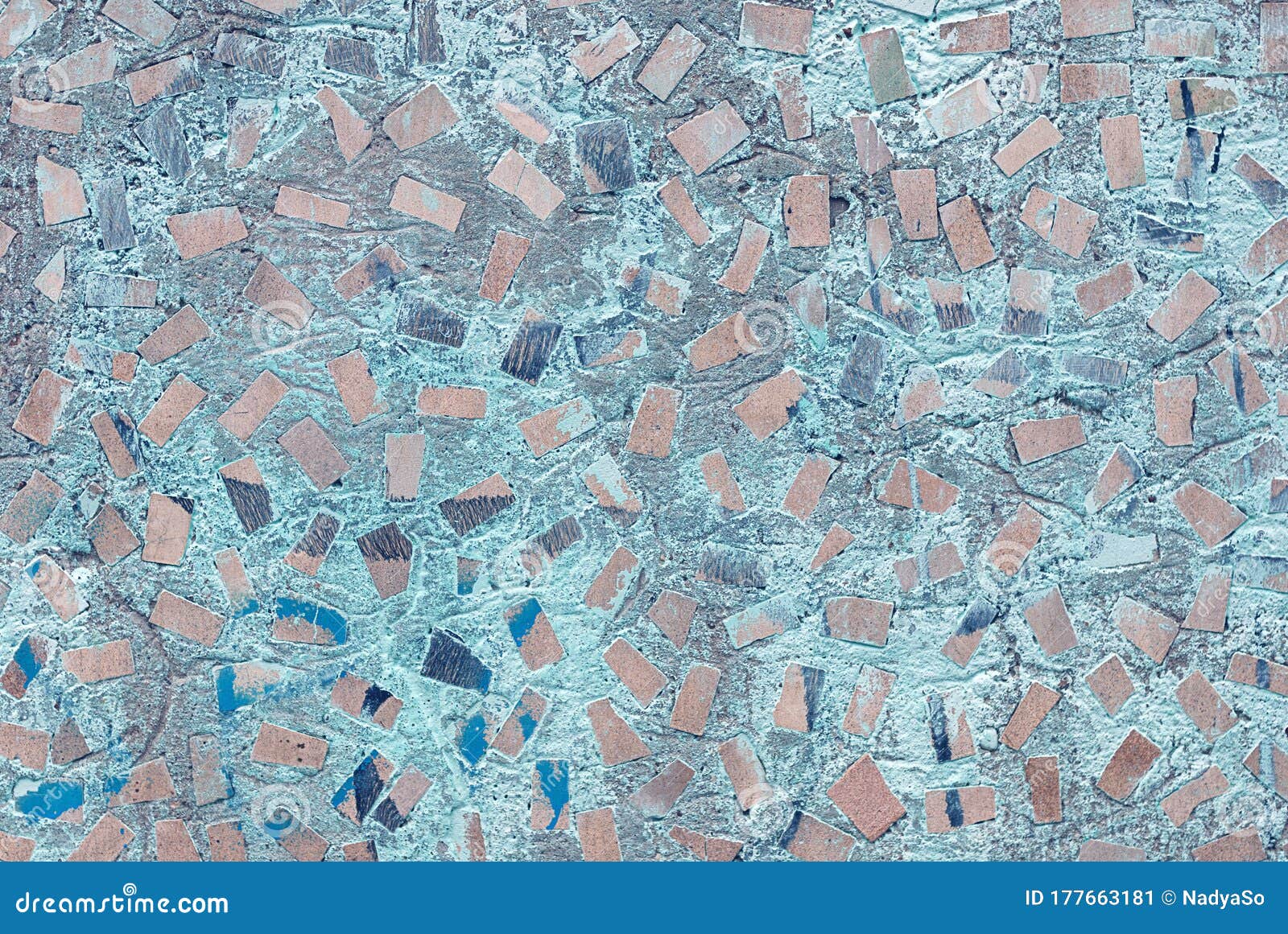 Texture of Concrete Wall with Random Mosaic Pattern Stock Image - Image ...