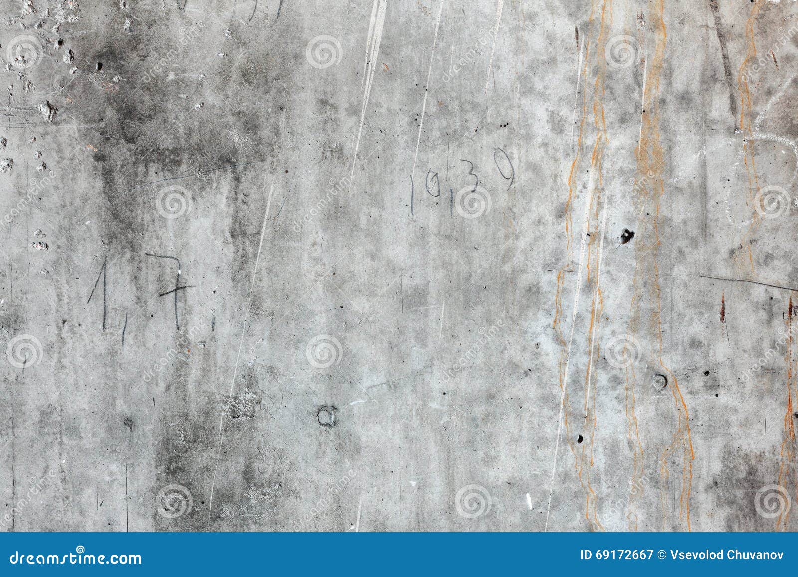 Texture Concrete Wall with Streaks of Rust and Figures Stock Image ...