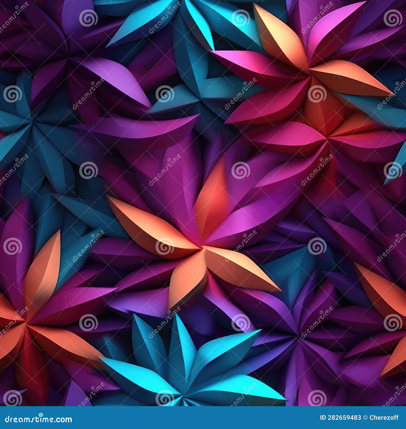 Texture Consisting of Flowers, 3D Effect Stock Illustration ...