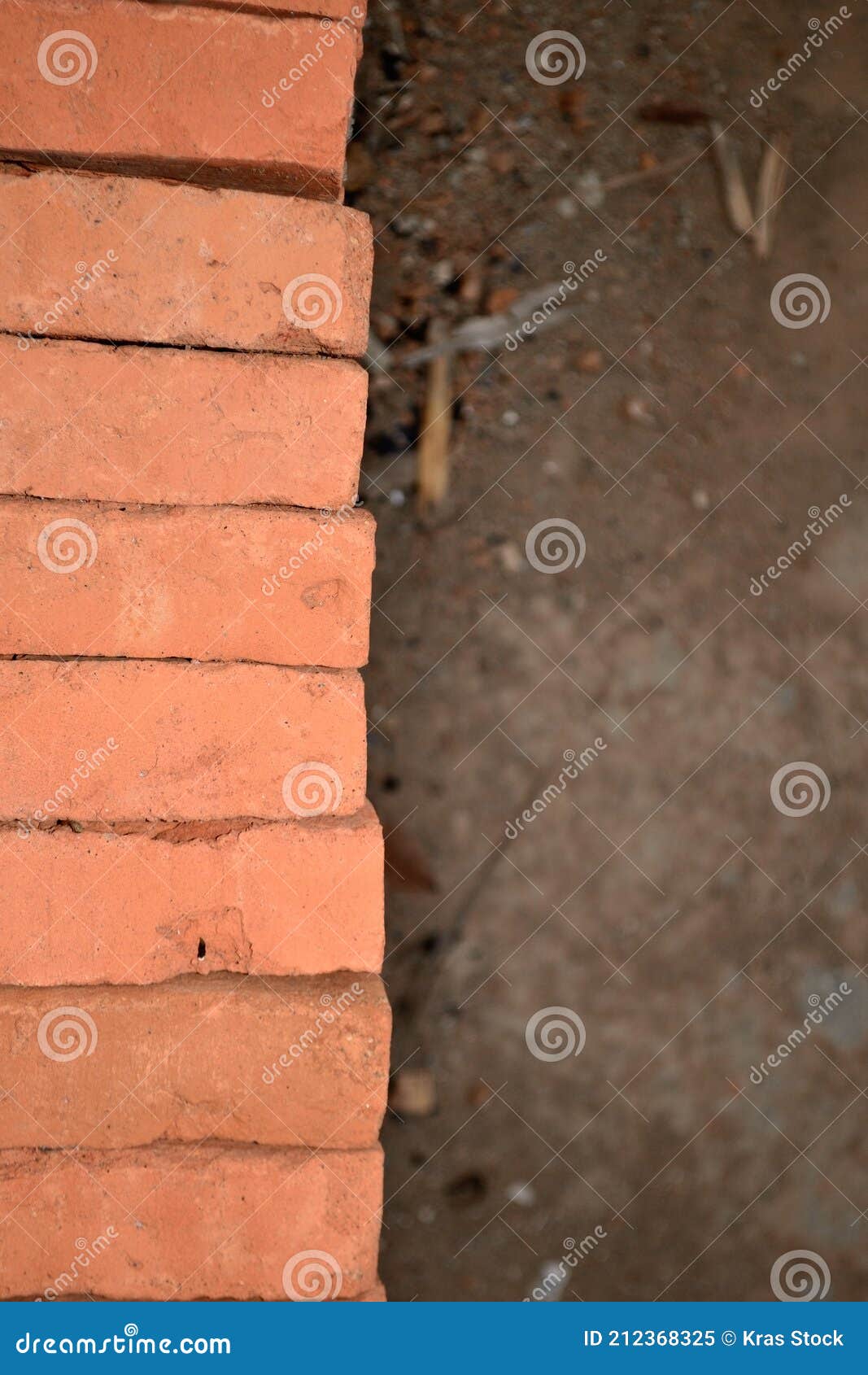Rows of Red Bricks Neatly Arranged Against the Ground Background Stock ...