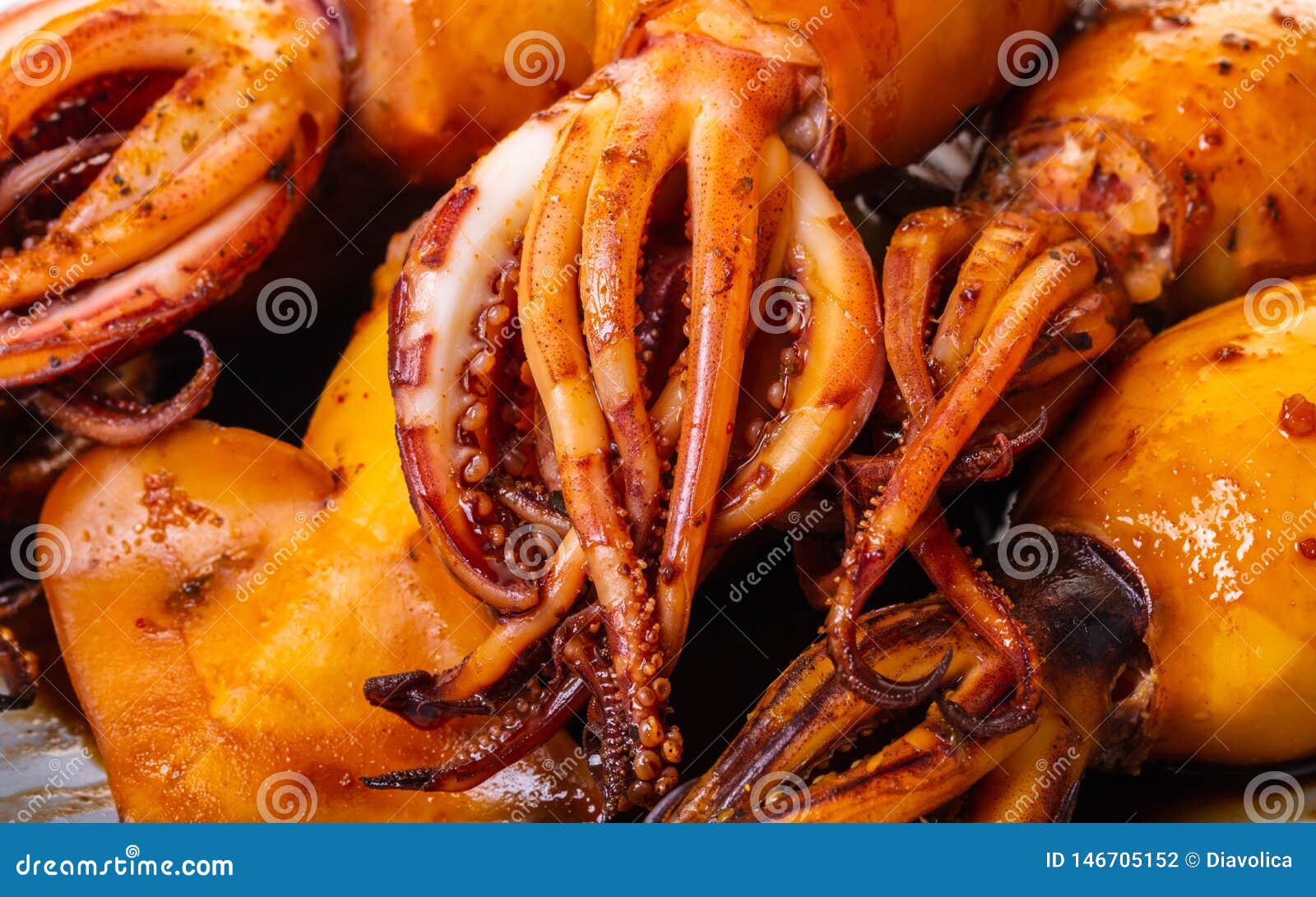 Texture of Cooked Squid Close-up Stock Photo - Image of mediterranean ...