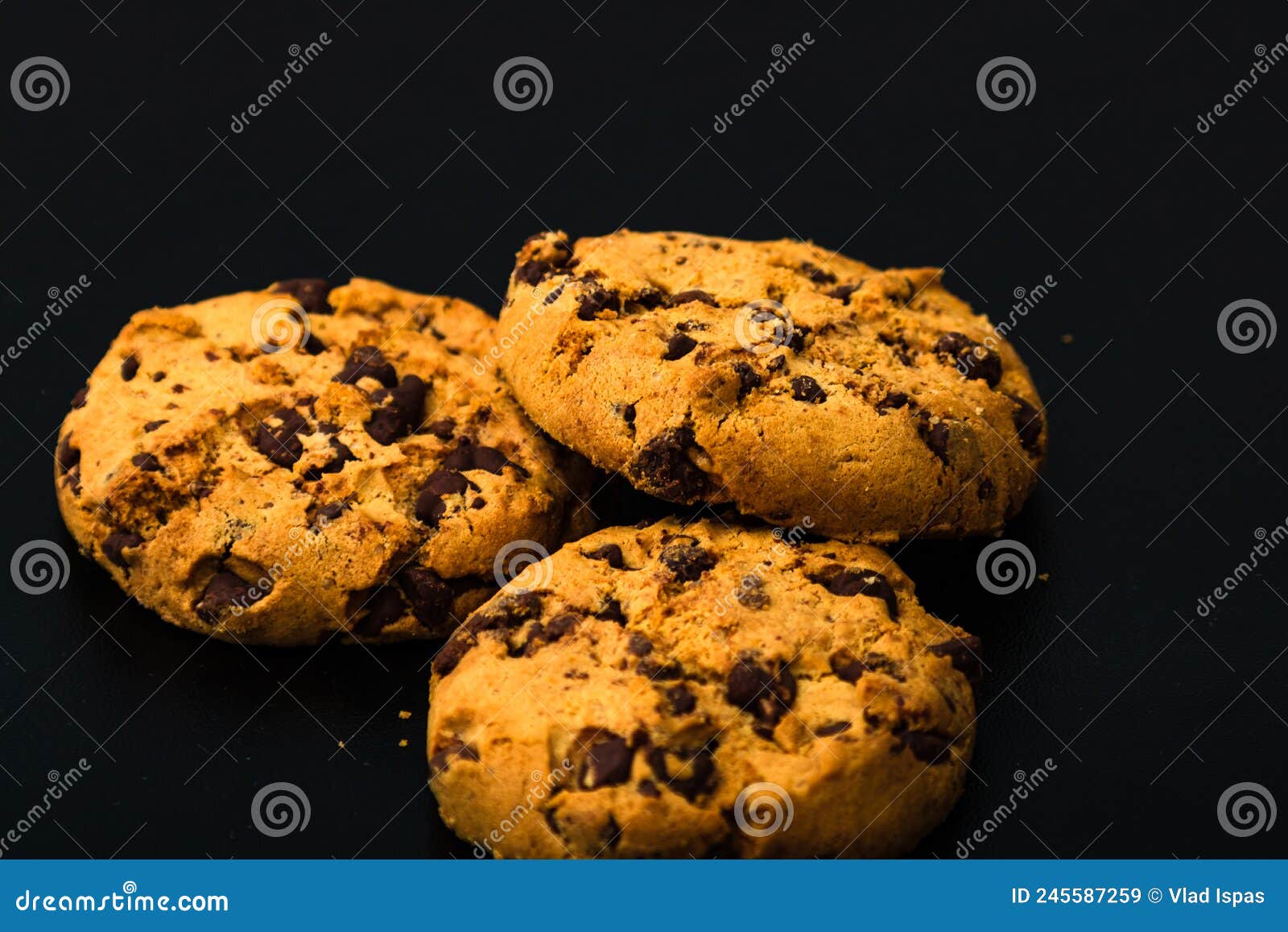 Texture of Cookie with Chocolate. Close Up of Chocolate Chip Cookies ...