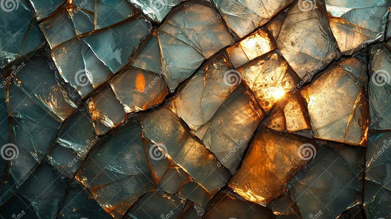 Texture of a Cracked Mirror with Shards Reflecting Light in Unexpected ...