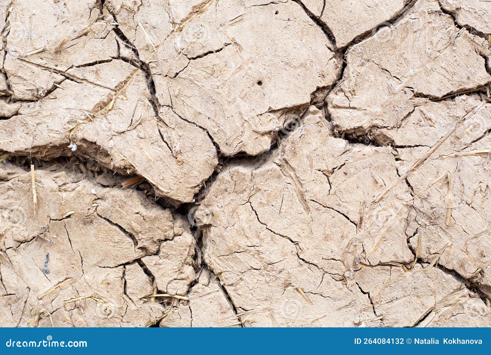 Texture of a Cracked Wall Made of Straw and Clay. Background for Text ...