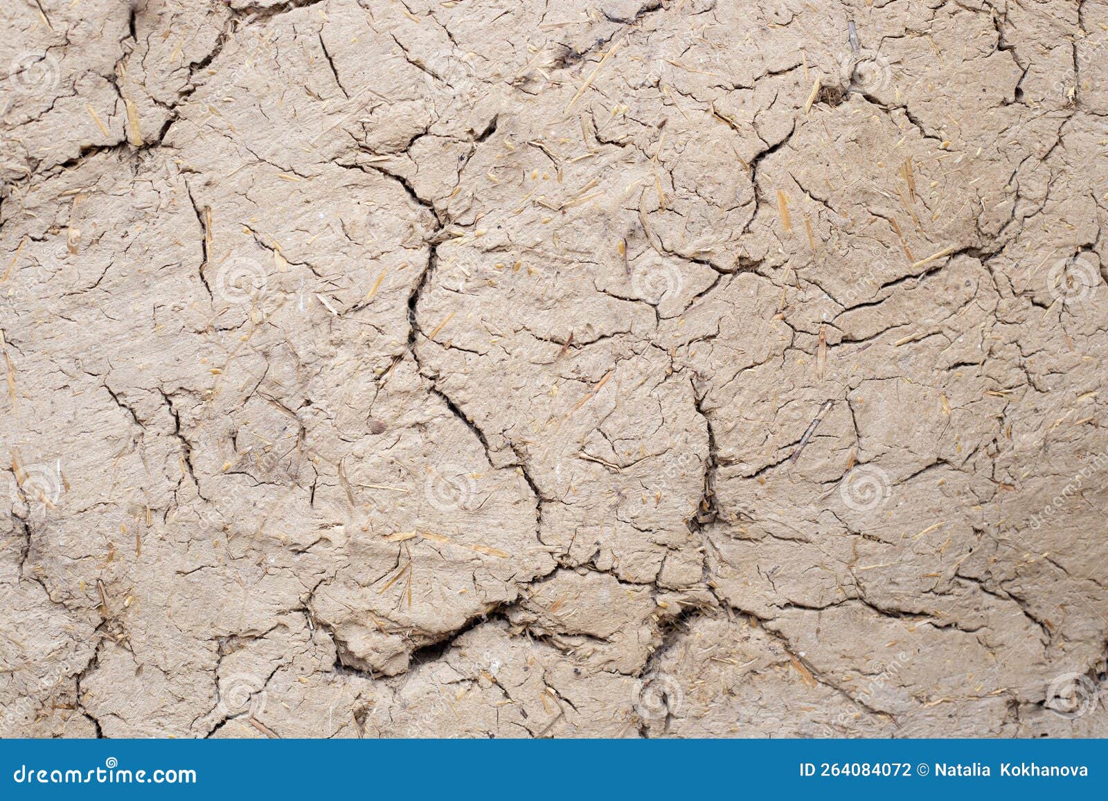 Texture of a Cracked Wall Made of Straw and Clay. Background for Text ...