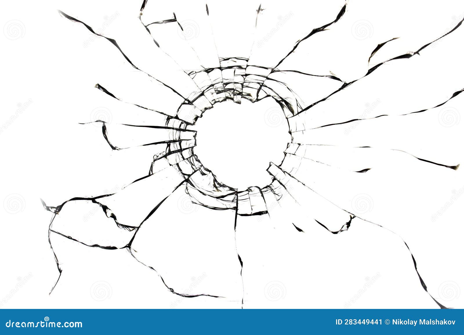 Cracks On Broken Glass From Stone Impact Abstraction Of Broken ...