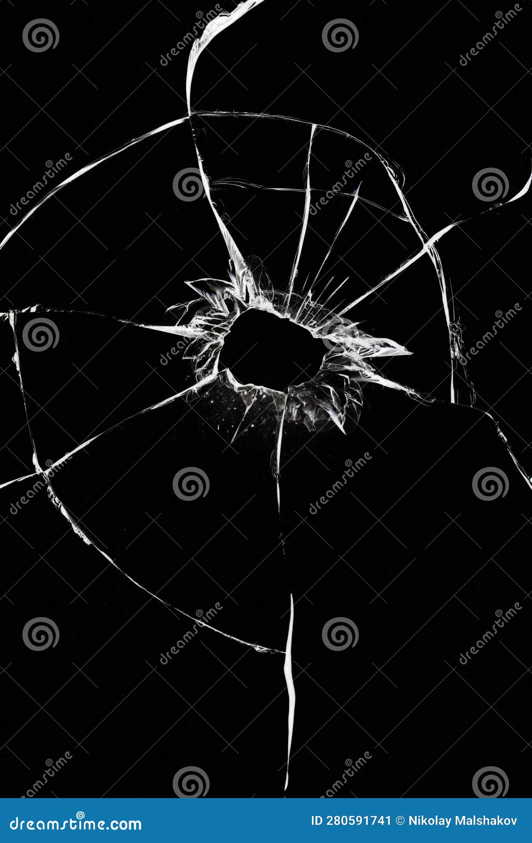 Texture of Cracks on the Glass of a Broken Window on a Black Background ...
