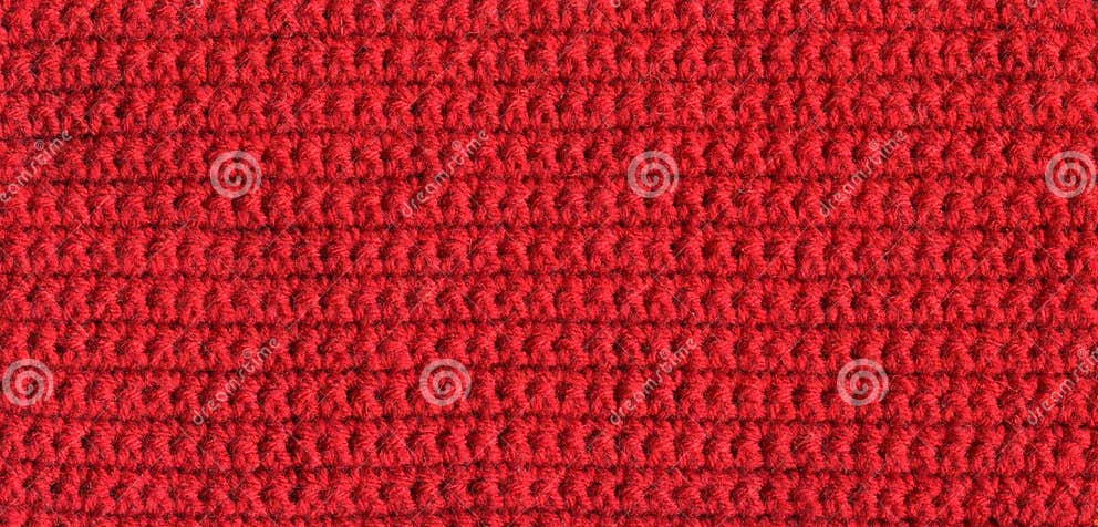 Texture of Crocheted Red Canvas with a Simple Pattern Stock Image ...