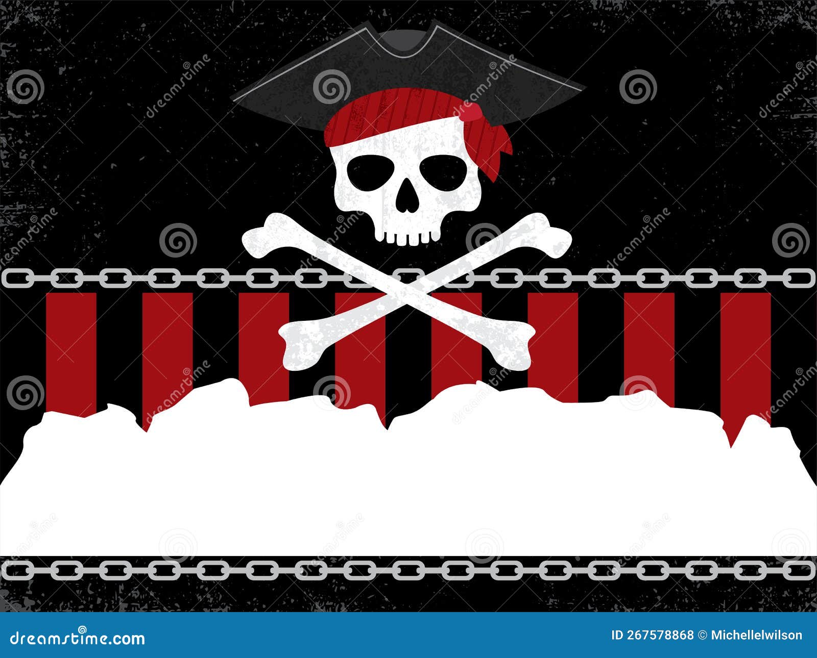 Pirate skull and bones stock vector. Illustration of flag - 267578868