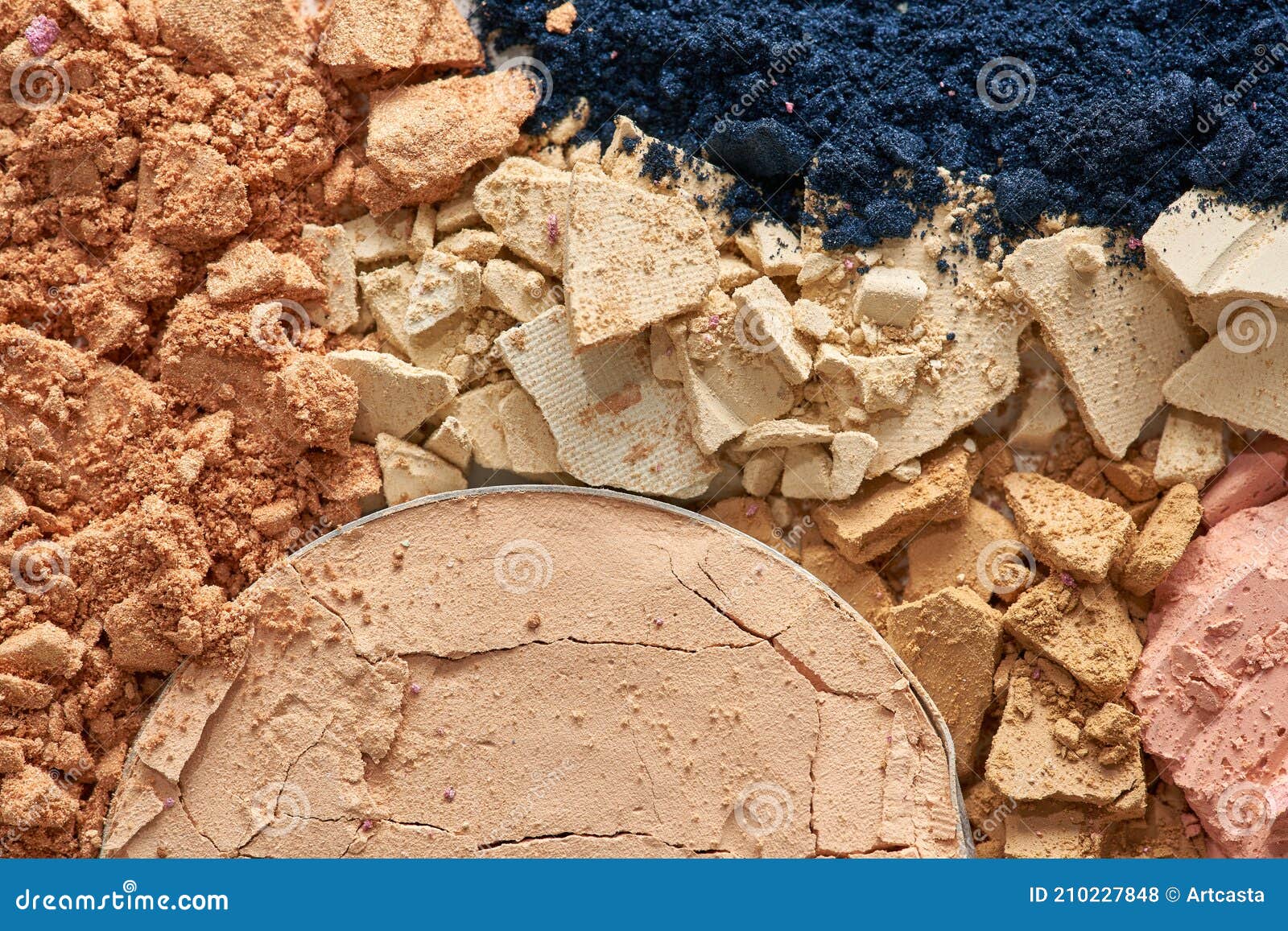 The Texture of Crumbled and Crushed Multi-colored Eyeshadows. Stock ...