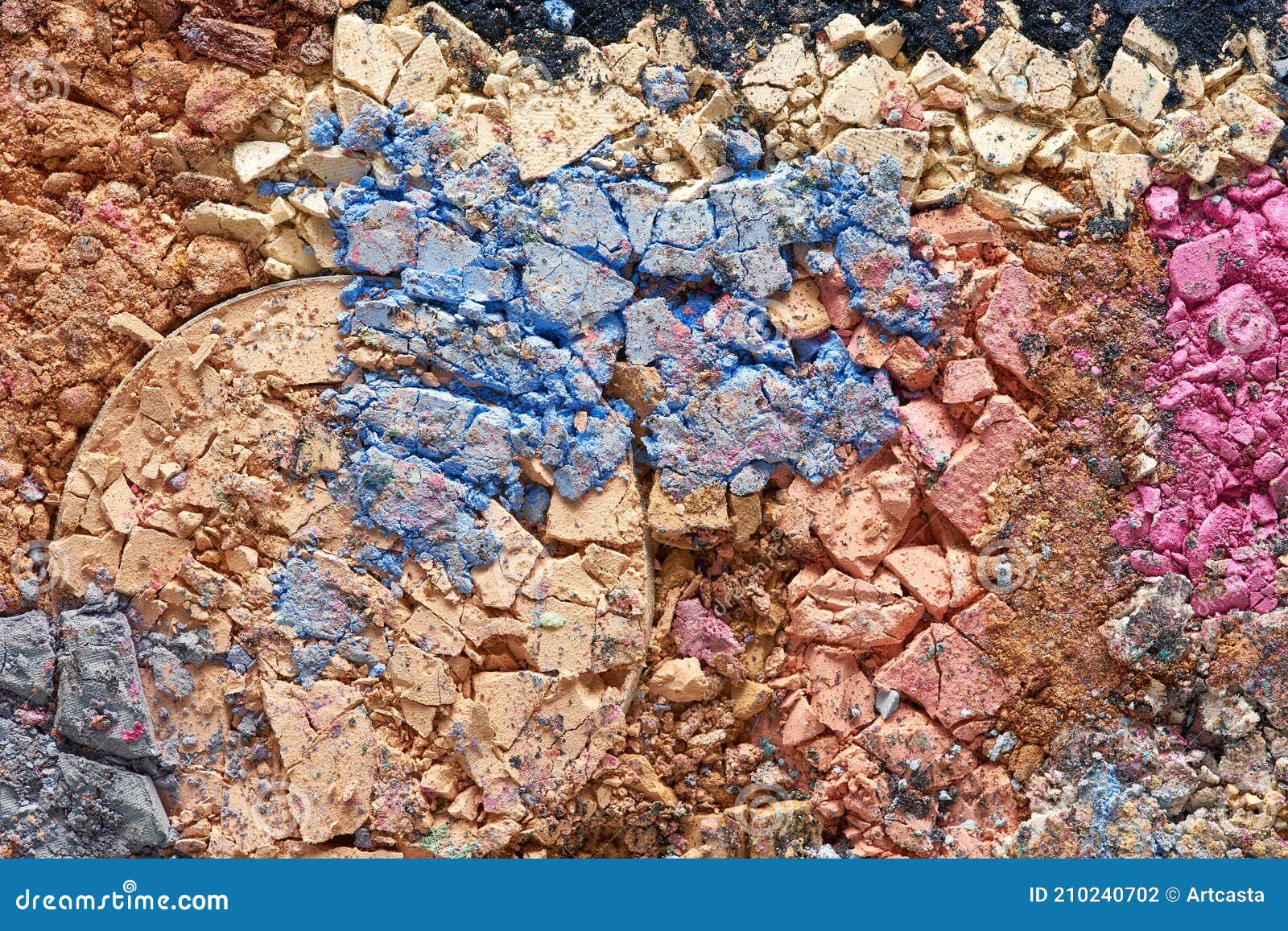 The Texture of Crumbled and Crushed Multi-colored Eyeshadows. Stock ...