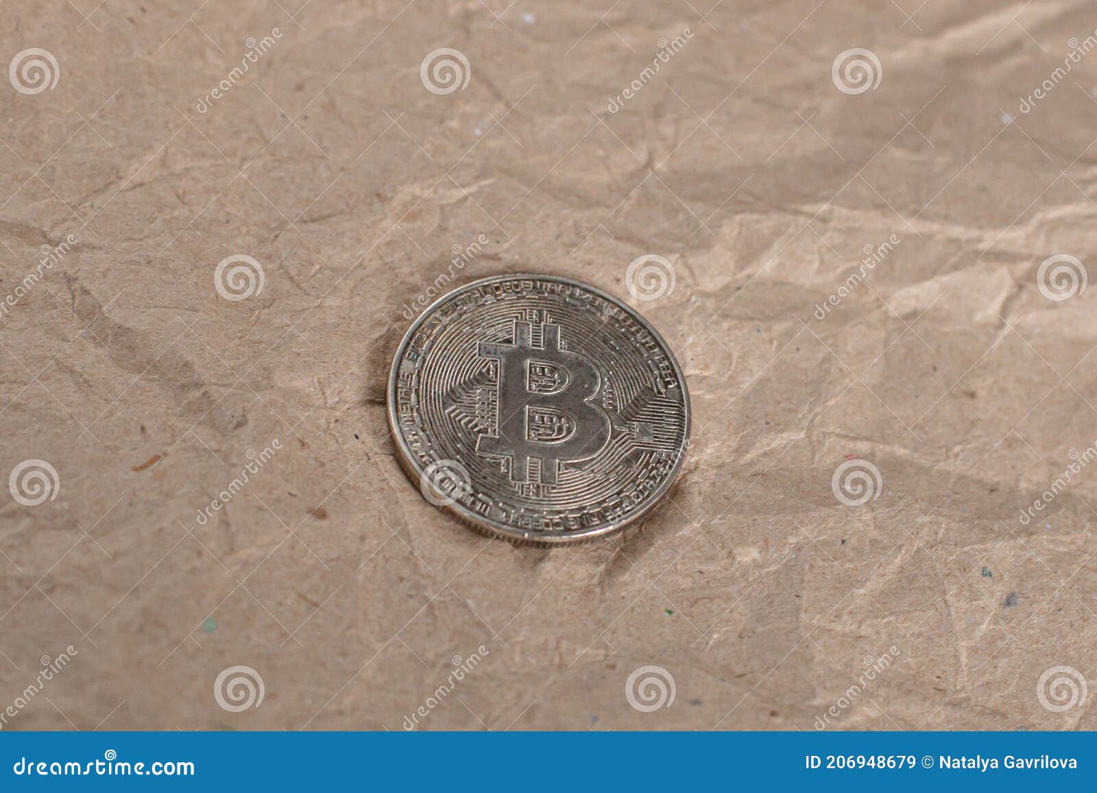 Texture Crumpled Craft Paper and Bitcoin Stock Image - Image of craft ...