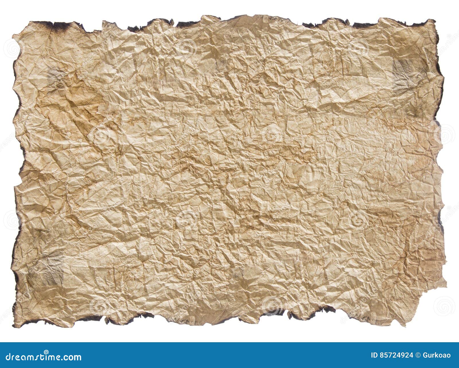 Texture Of Crumpled Paper With Burnt Edges Stock Photo - Image of ...