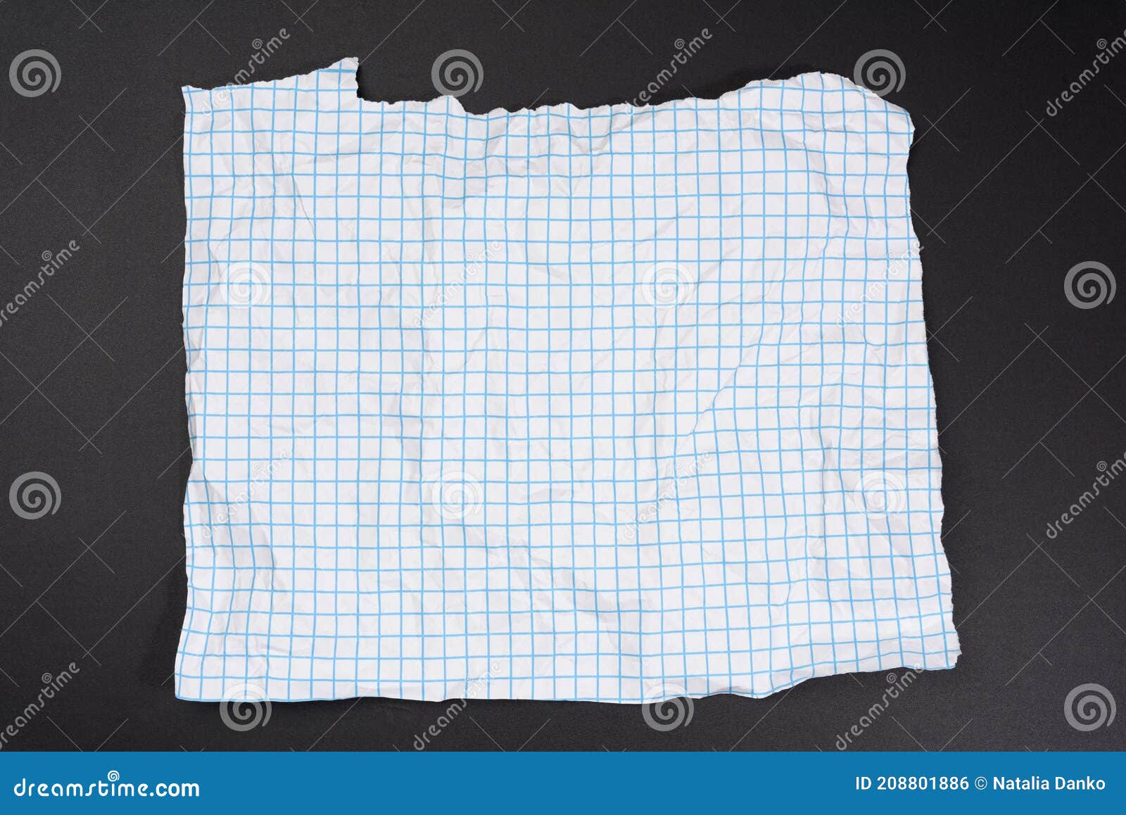 Texture of Crumpled White Paper in a Cage Blue Lines Torn Edges Stock ...