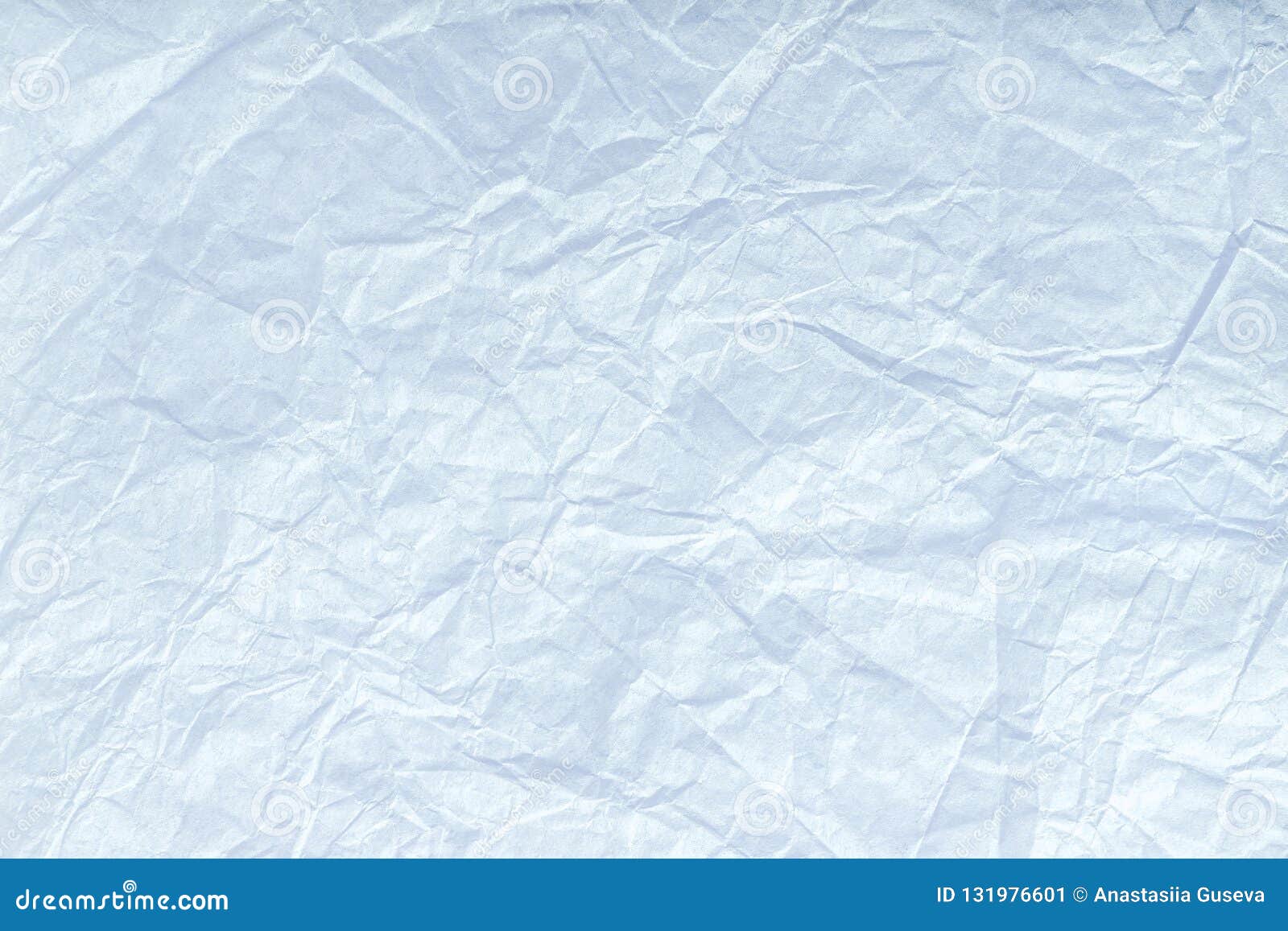 Texture of Crumpled Light Blue Wrapping Paper, Closeup. White Old ...