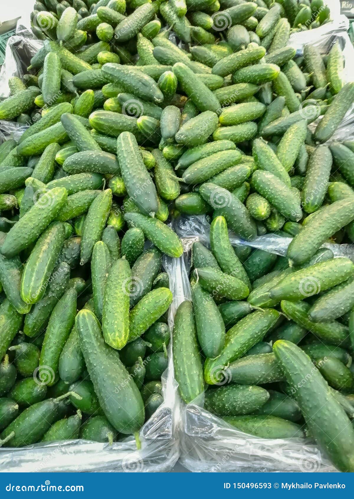 Texture of Cucumbers in Cardboard Boxes on the Storefront Stock Image ...