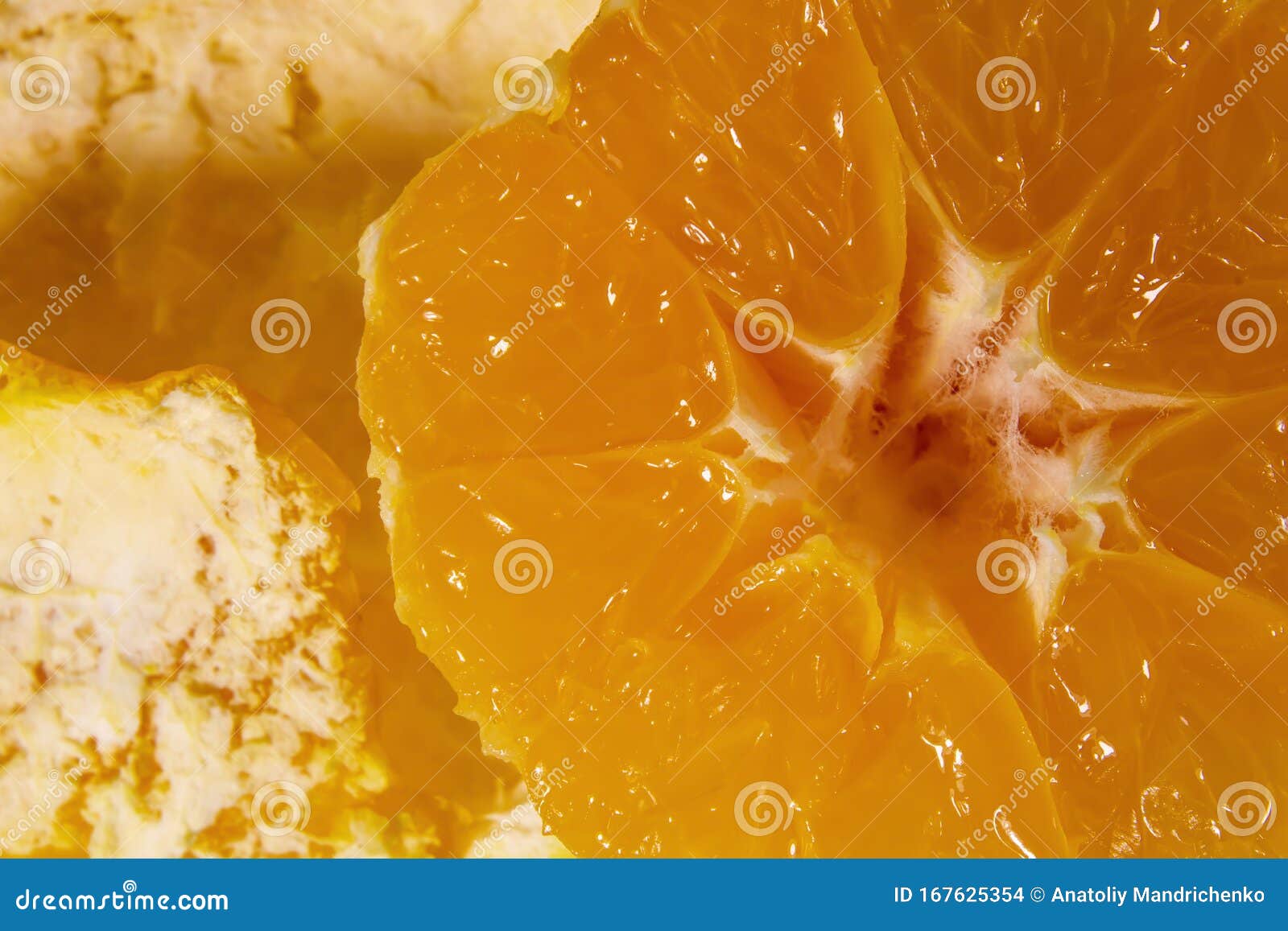 Texture of cut mandarin stock photo. Image of juice - 167625354