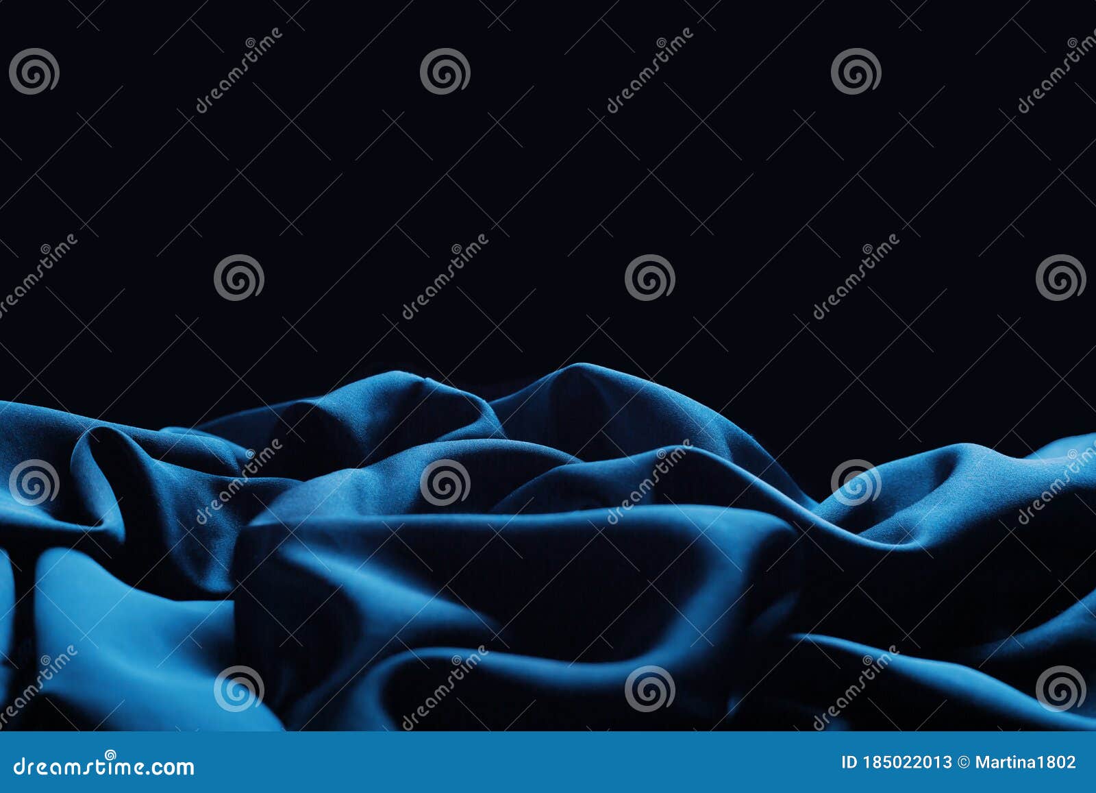 Texture of Dark Blue Fabric Waves Stock Image - Image of textile, silky ...
