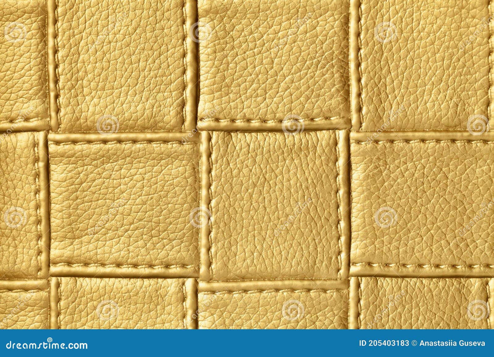 Texture of Golden and Yellow Leather Background with Square Pattern and ...