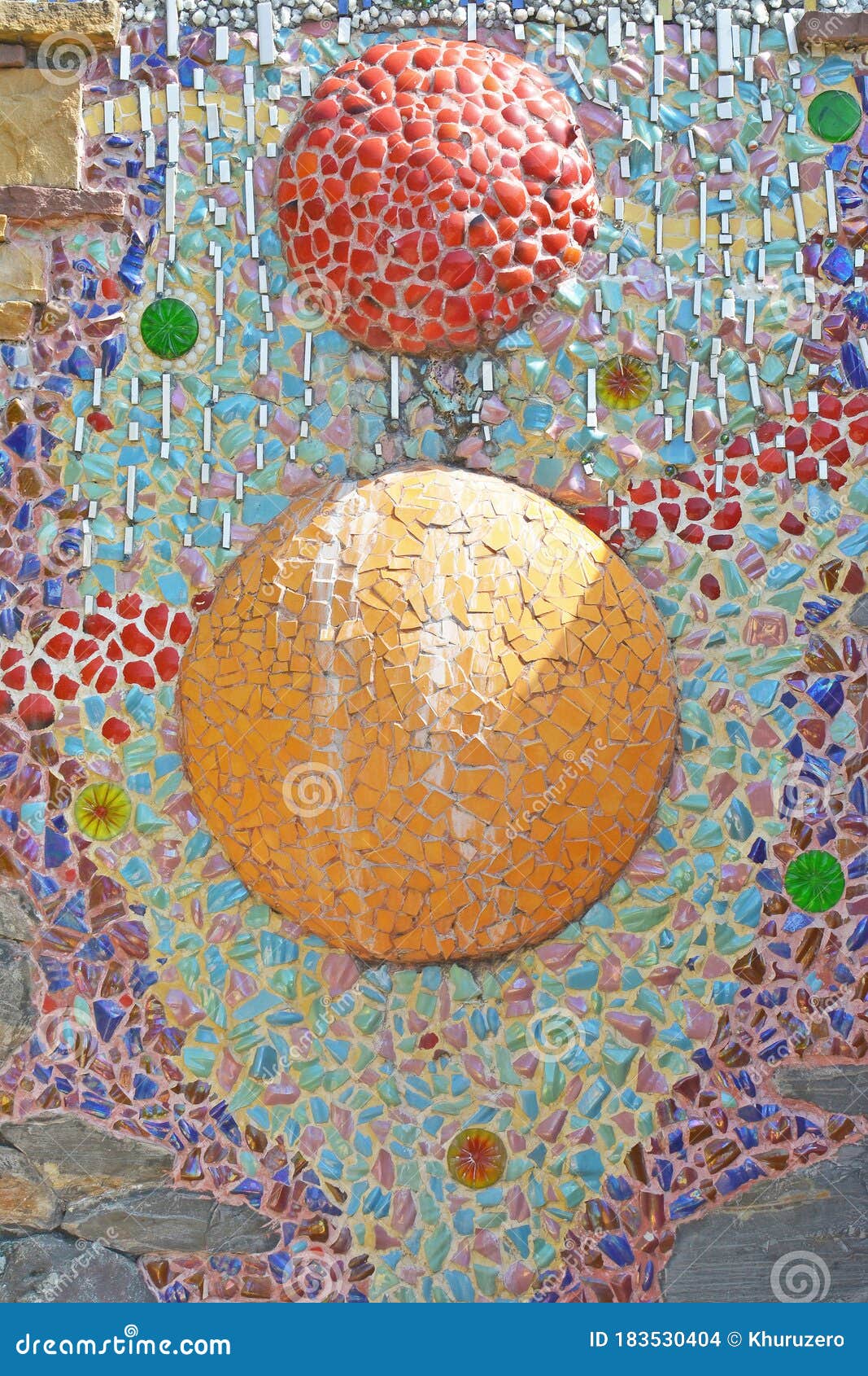 Texture Decorated with Colorful Glass Mosaic and Tile Stock Photo ...