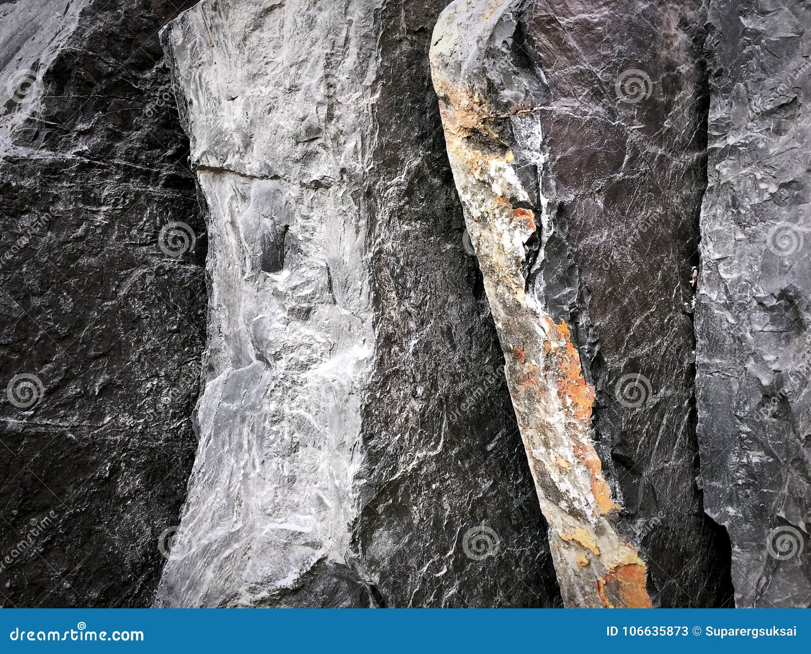 Texture of Decorative Rocks Aligned Vertically Stock Image - Image of ...