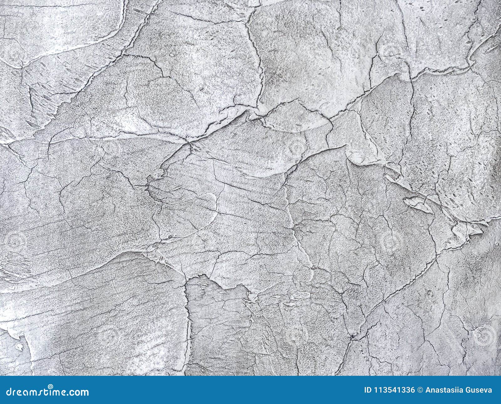 Texture Decorative Silver Plaster Imitating the Old Peeling Wall. Stock ...