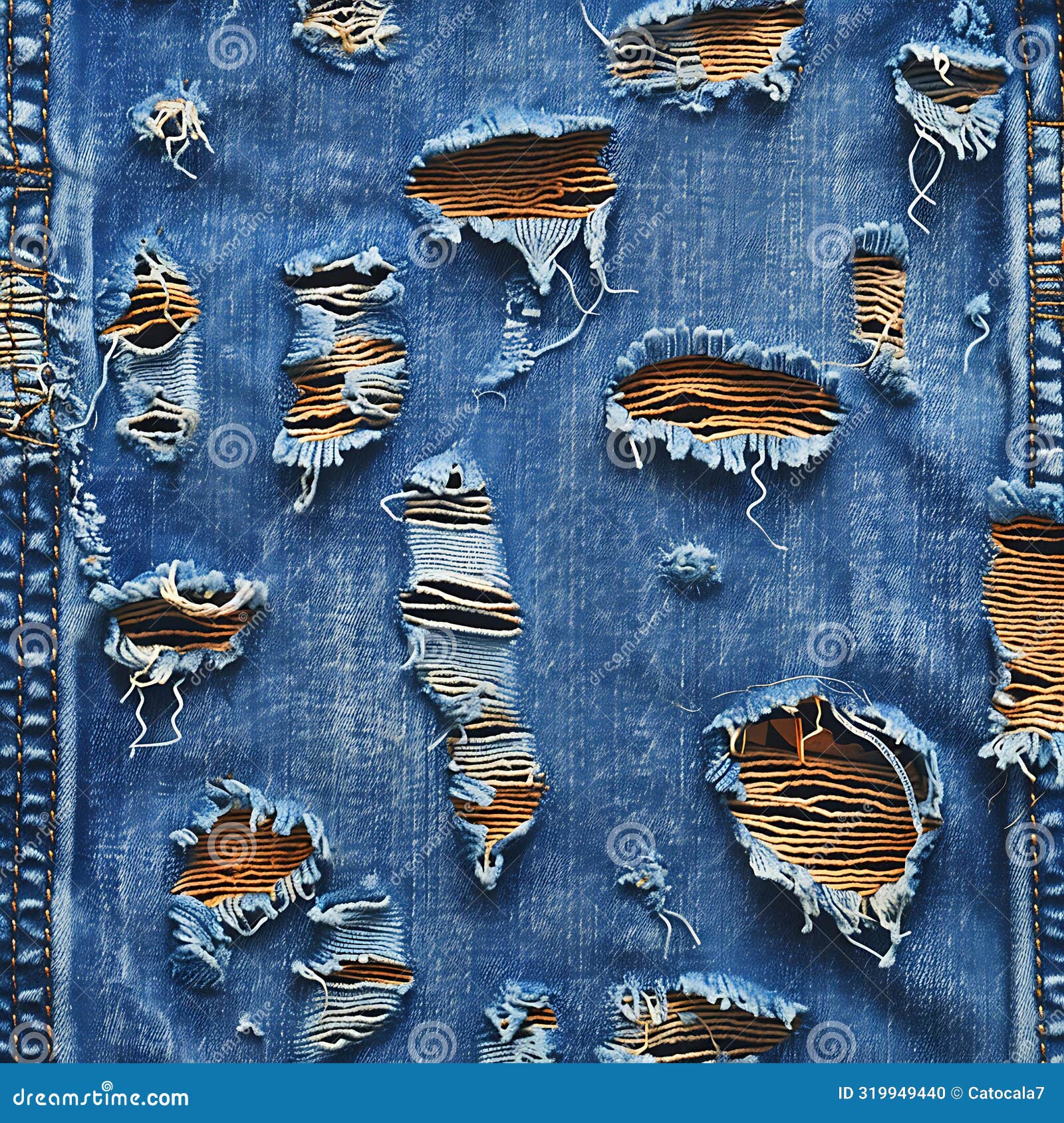 Texture of Denim Fabric with Holes of Various Shapes and Sizes Stock ...