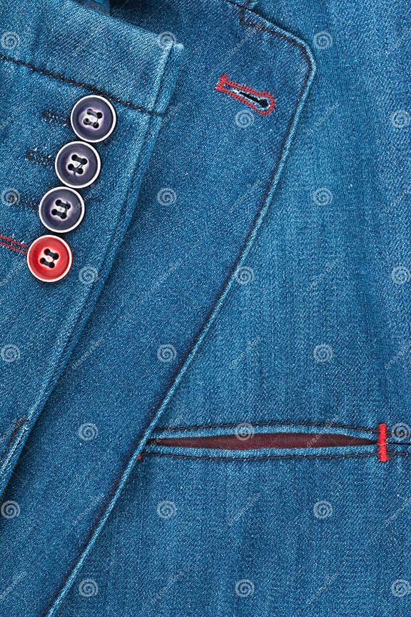 Texture Denim Jacket with Pocket and Sleeves Stock Image - Image of ...