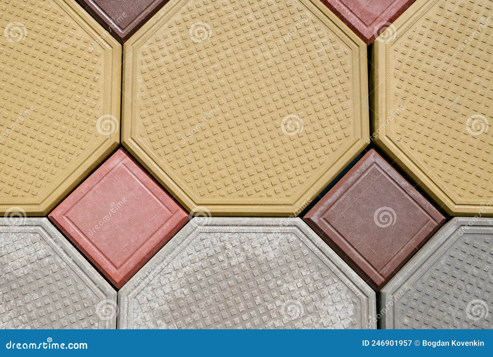 Texture of Different Colored Patterned Paving Slabs . Modern Road ...
