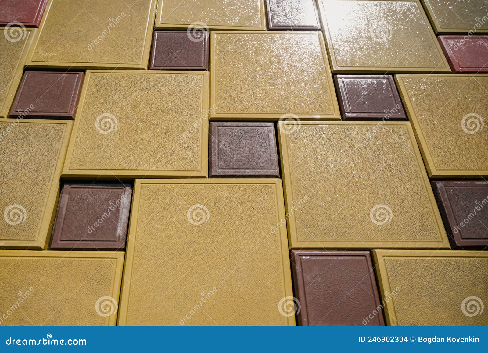 Texture of Different Colored Patterned Paving Slabs . Modern Road ...