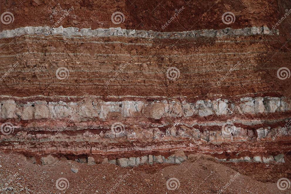 Texture of Different Layers of Clay Underground in Clay Quarry after ...