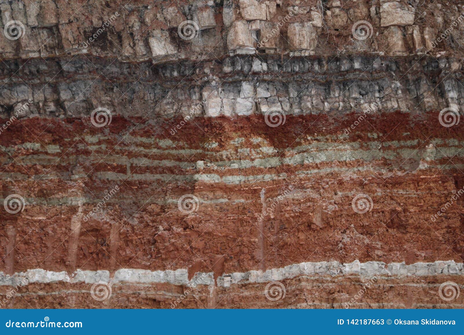 Texture of Different Layers of Clay Underground in Clay Quarry after ...
