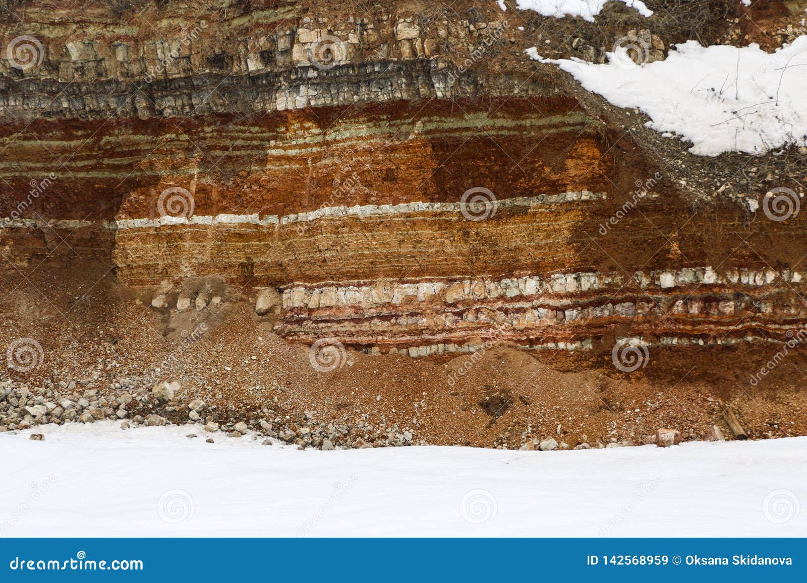 Texture of Different Layers of Clay Underground in Clay Quarry after ...