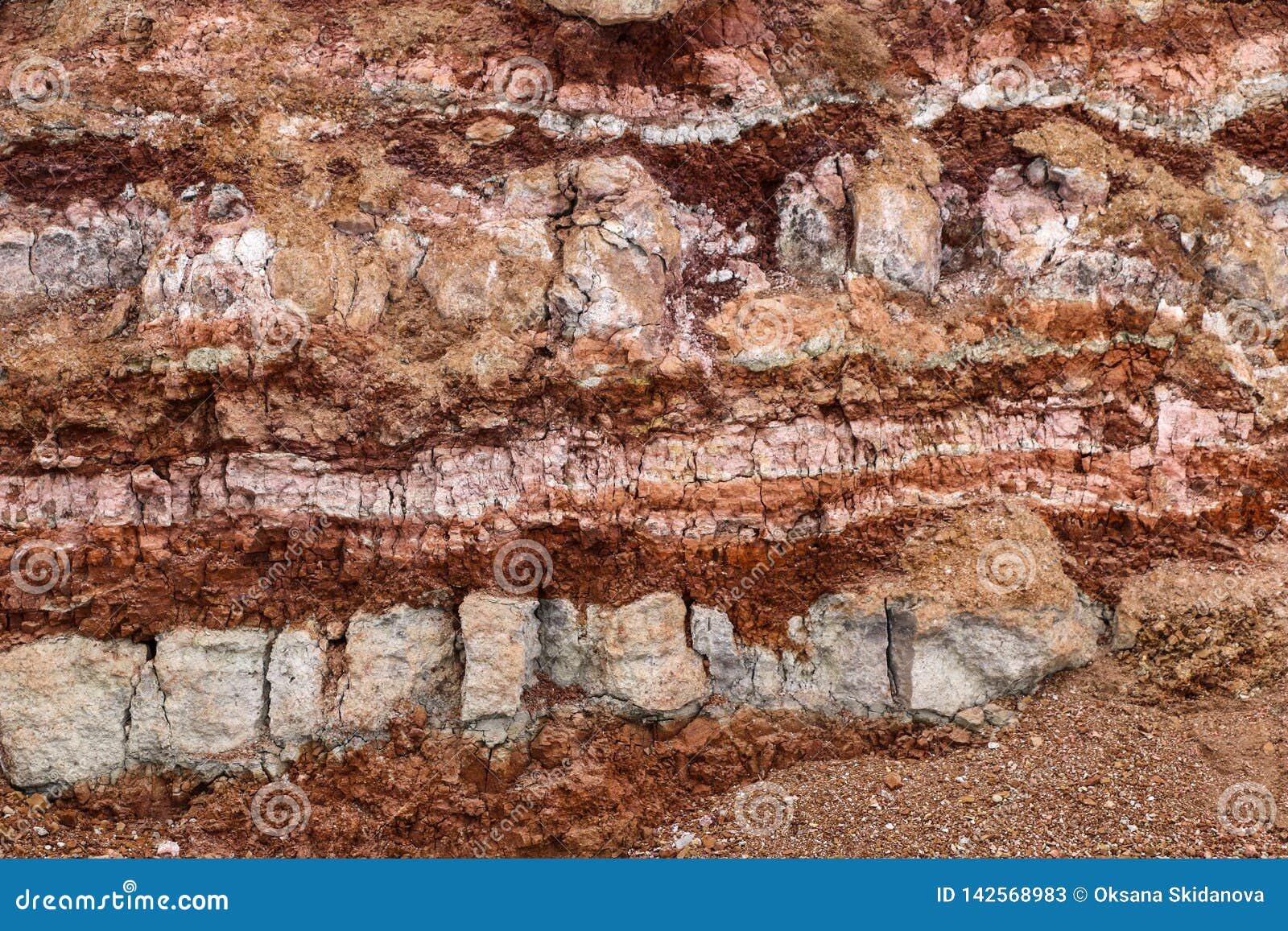 Texture of Different Layers of Clay Underground in Clay Quarry after ...