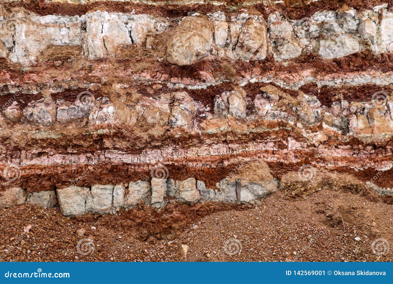 Texture of Different Layers of Clay Underground in Clay Quarry after ...