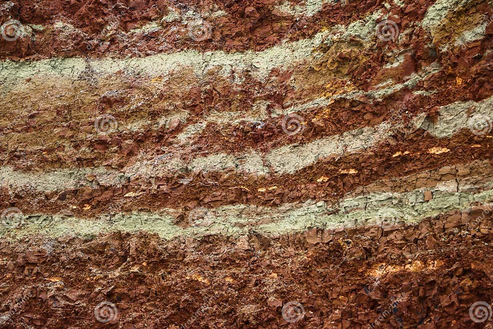 Texture of Different Layers of Clay Underground in Clay Quarry after ...