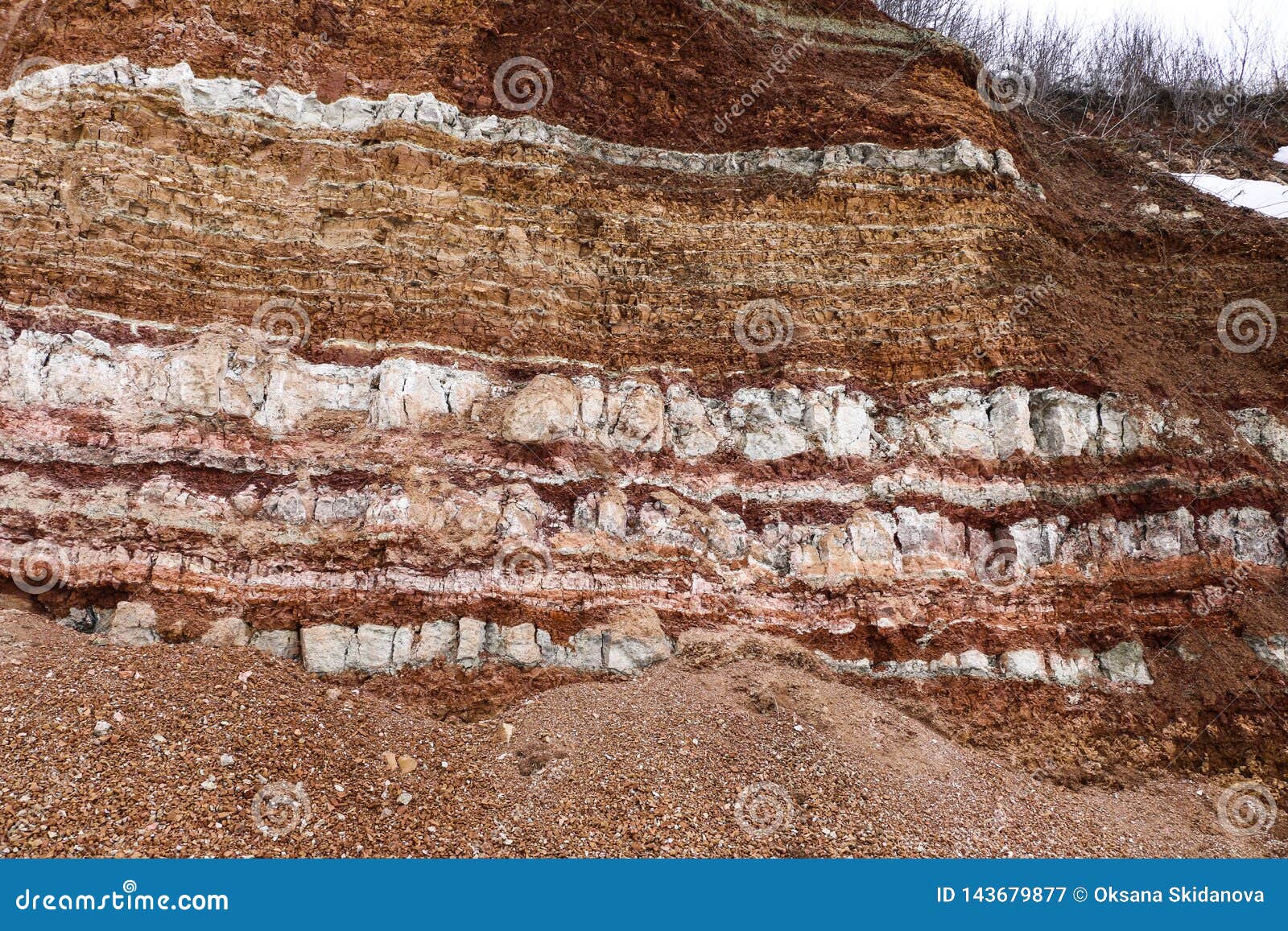 Texture of Different Layers of Clay Underground in Clay Quarry after ...