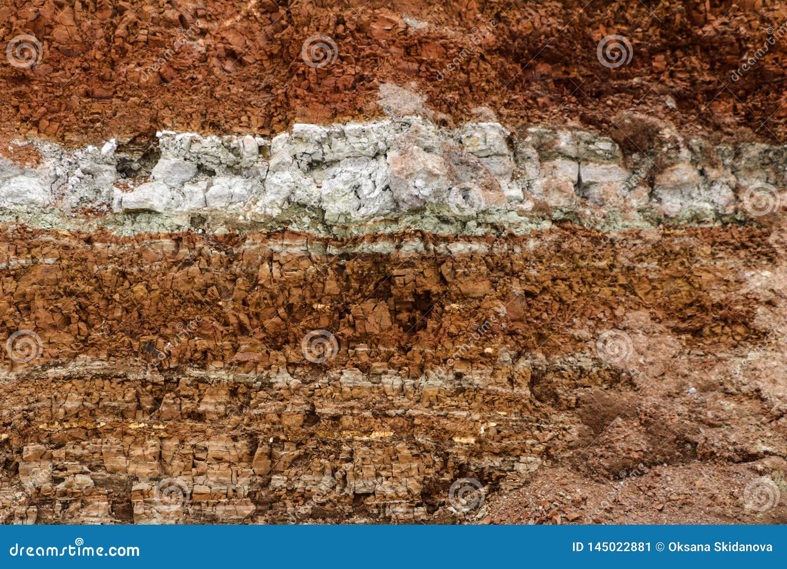 Texture of Different Layers of Clay Underground in Clay Quarry after ...
