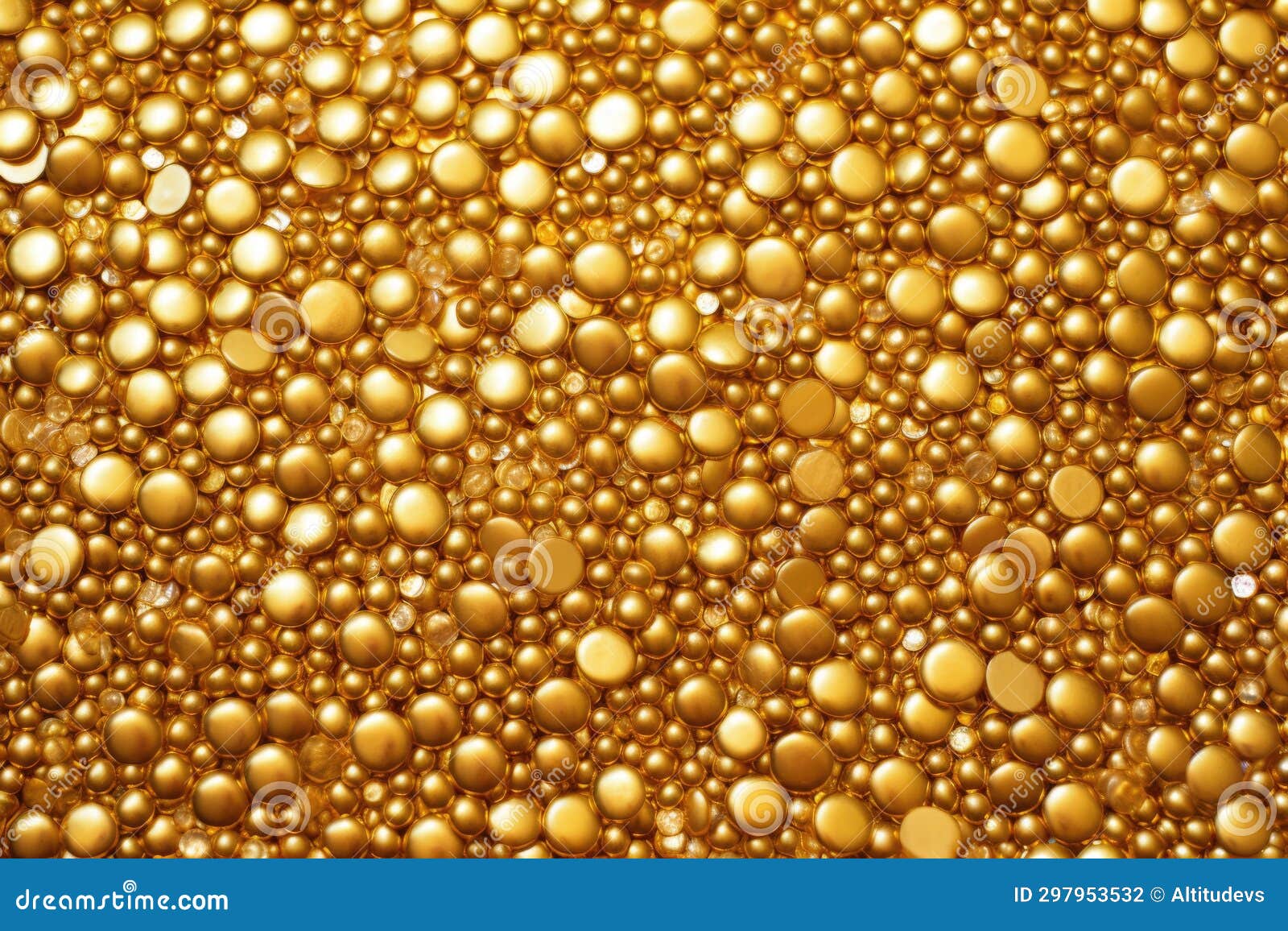 A Texture of Different Sized Gold Foil Balls Stock Photo - Image of ...