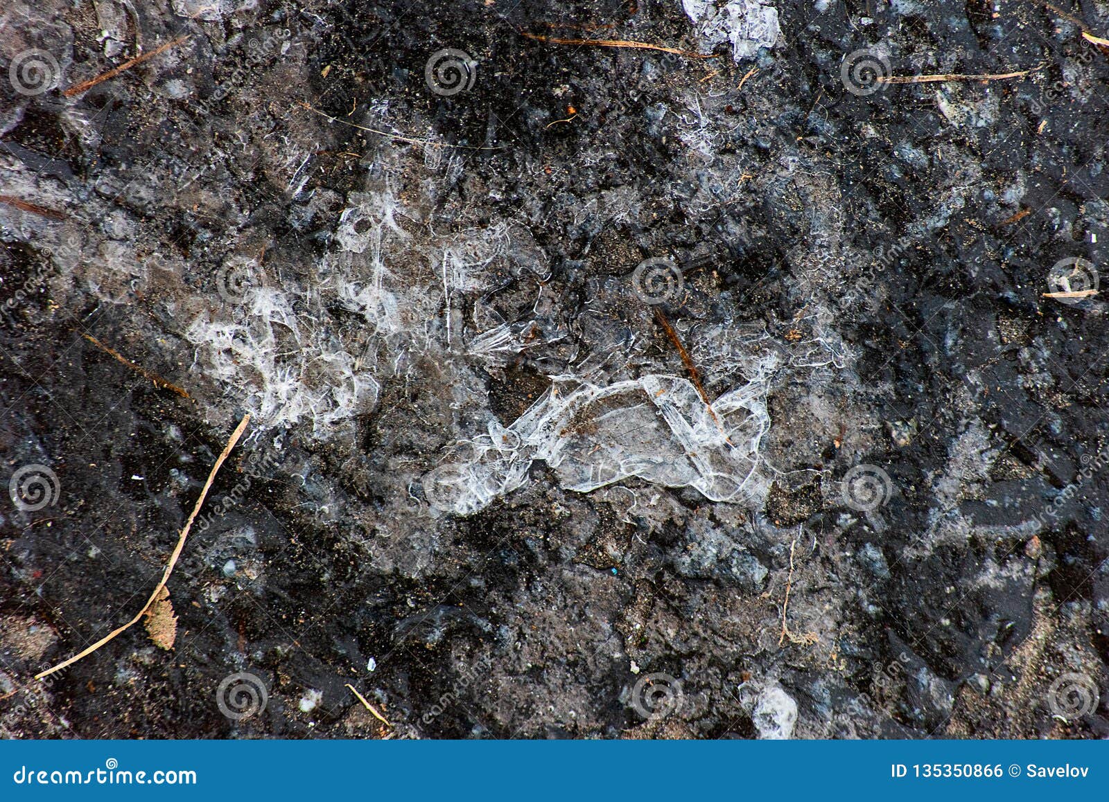 Texture of Dirty Ice on Asphalt Stock Photo - Image of outdoor ...