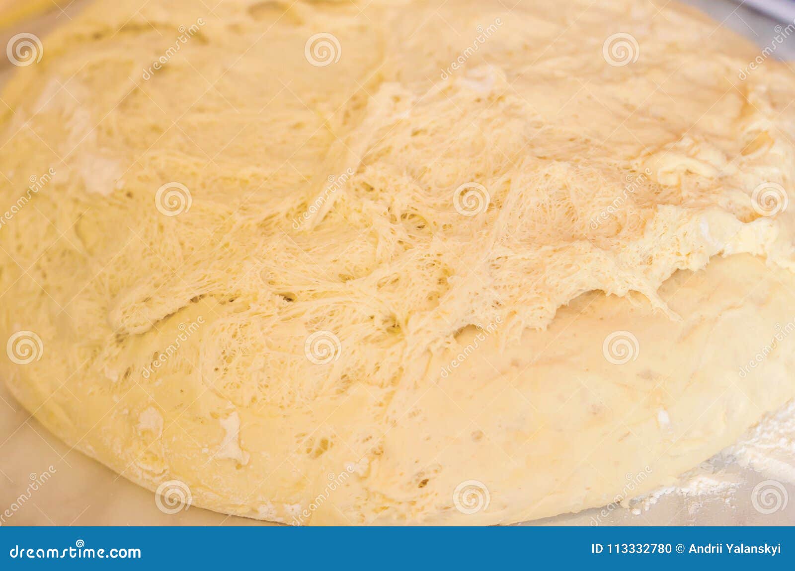 Texture of the Dough. in a Bowl for Pizza or Bread. Cooking Courses ...