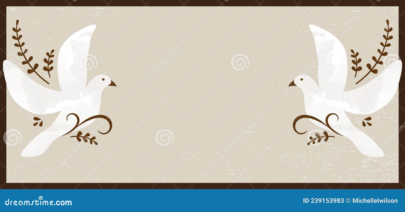 A Pair of Doves and Details in a Cut Paper Style with Textures Stock ...