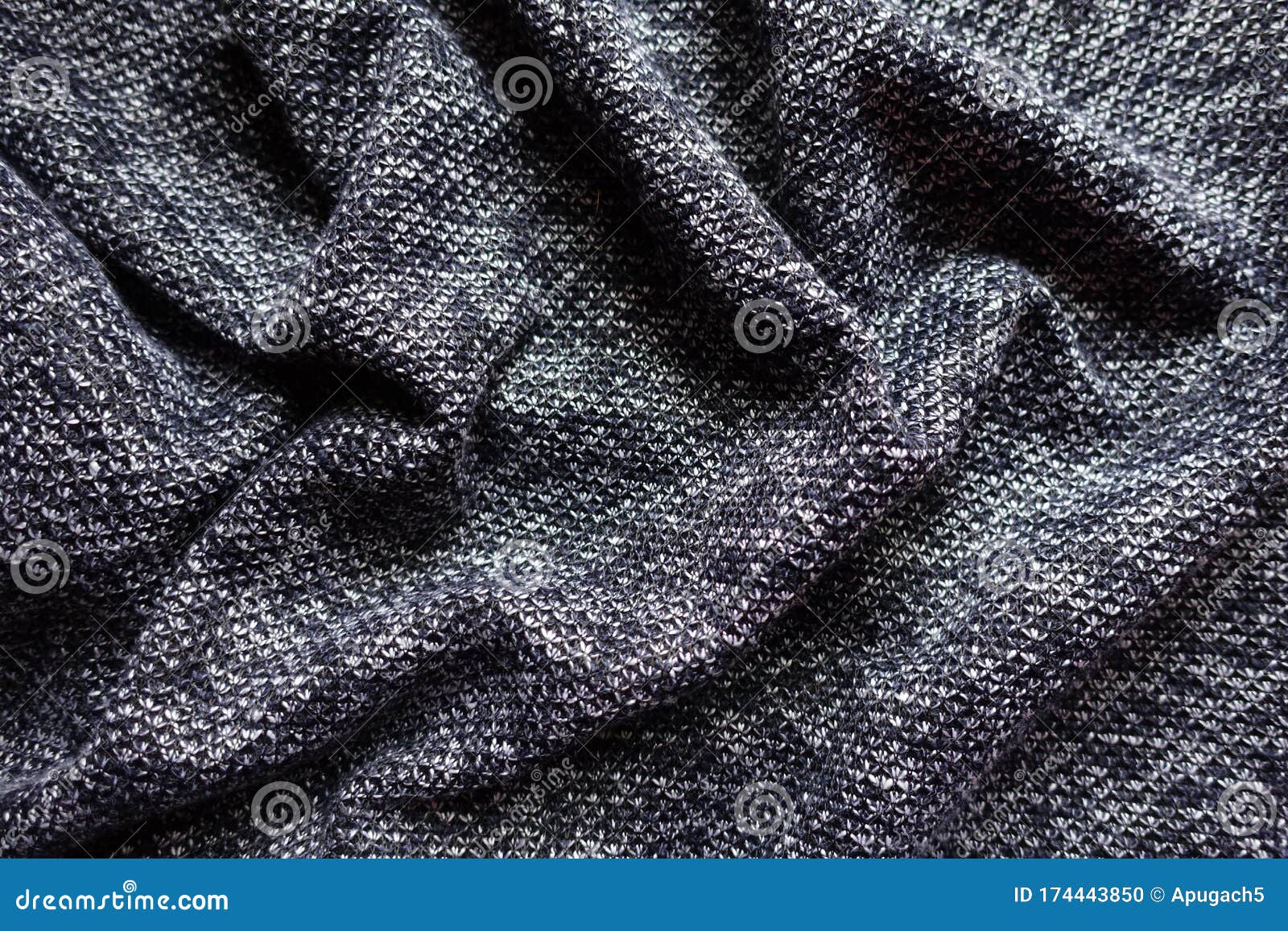 Texture of Draped Thick Heather Blue Grey Fabric Stock Photo - Image of ...