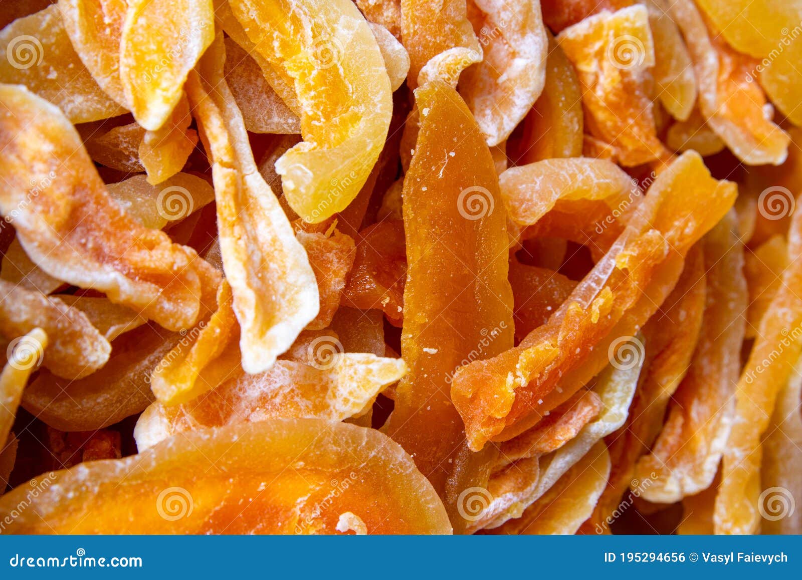 Texture of Dried Candied Melon Slices. Top Views, Close-up Stock Photo ...